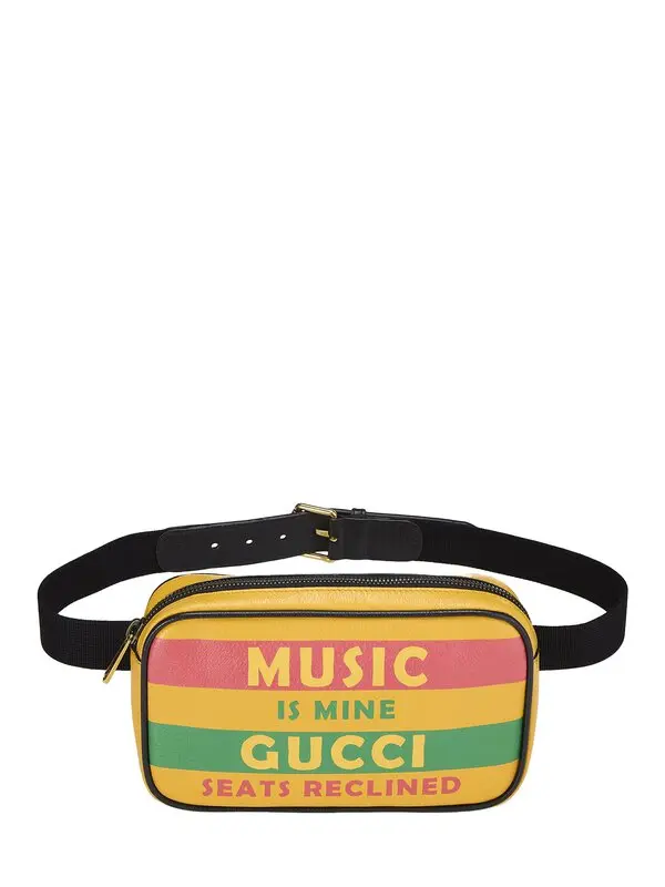Gucci Leather "music Is Mine" Belt Bag - Yellow