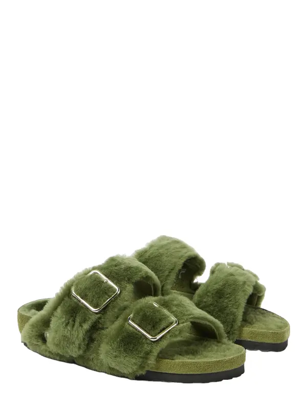 BIRKENSTOCK Arizona Shearling Sandals - Green