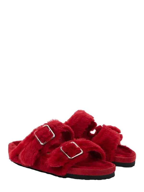 BIRKENSTOCK Arizona Shearling Sandals - Red