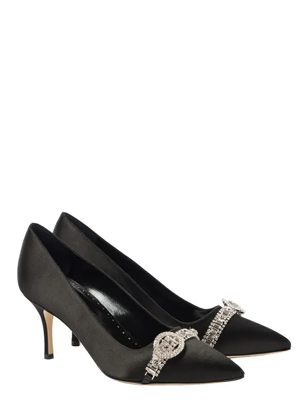 Manolo Blahnik Asa 70 Pumps - Black