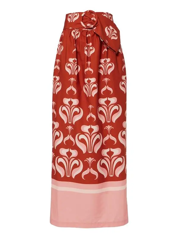 ADRIANA DEGREAS Printed Cotton Maxi Skirt - Multicoloured
