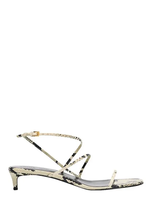 Khaite Strappy Python-embossed Kitten Sandals - Natural