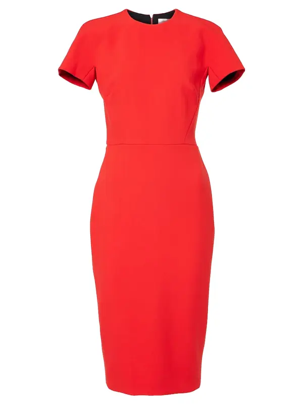 Victoria Beckham Crêpe Midi Dress - Red