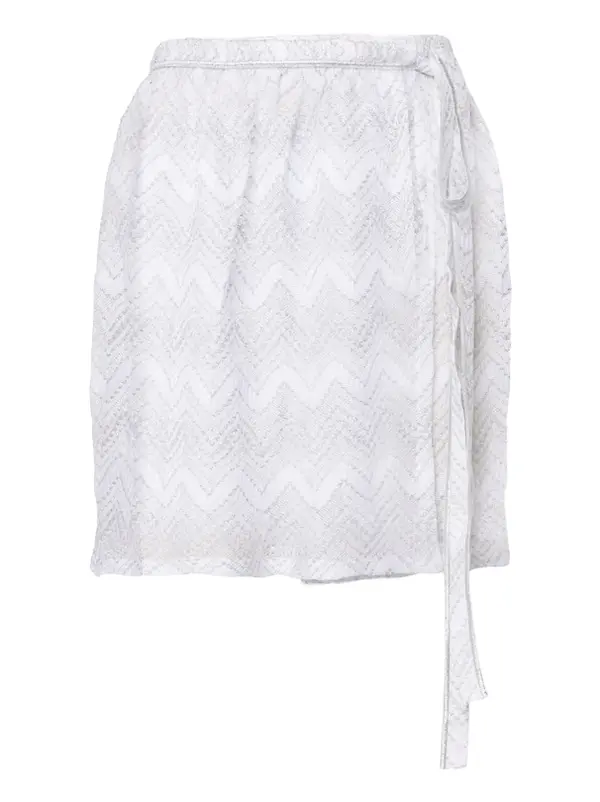 Missoni Zigzag Lamé Wrap Skirt - White