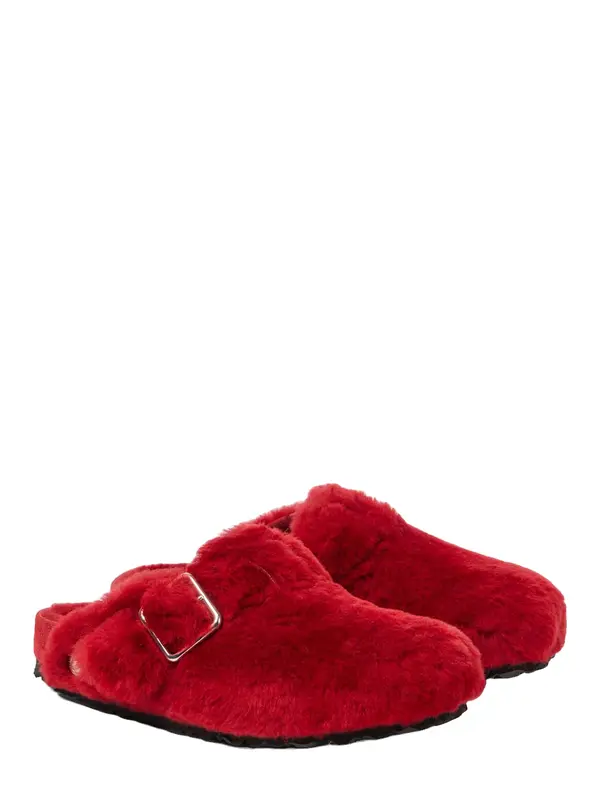 BIRKENSTOCK Boston Shearling Clogs - Red