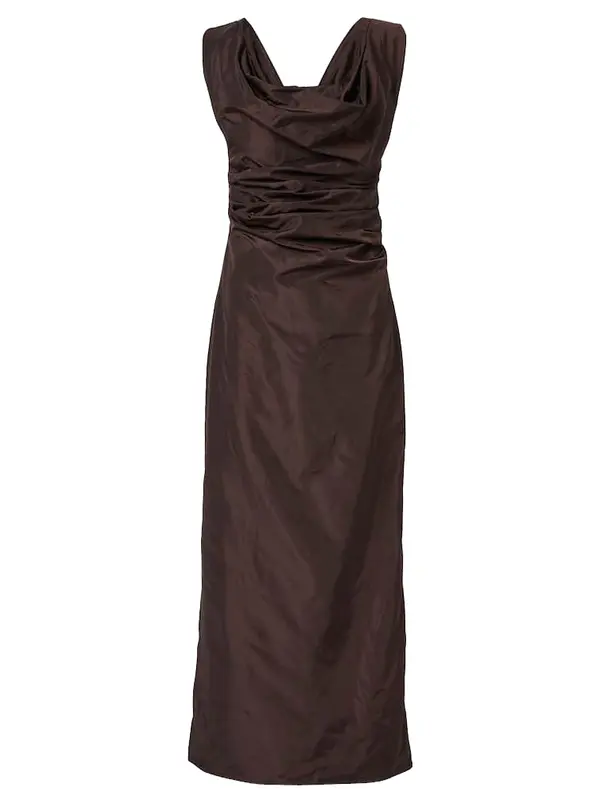Staud Andrea Off-shoulder Maxi Dress - Brown