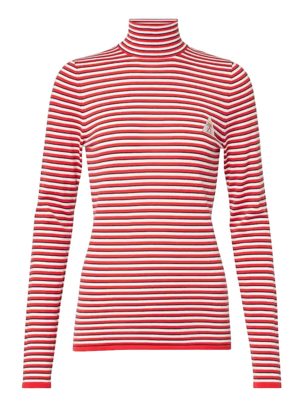 The Upside Raie Striped Turtleneck Top - Red