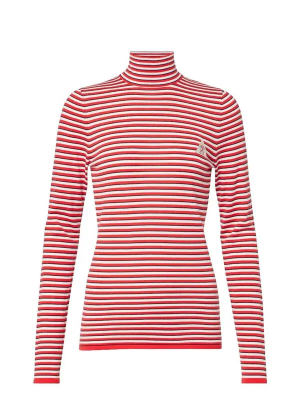 The Upside Raie Striped Turtleneck Top - Red