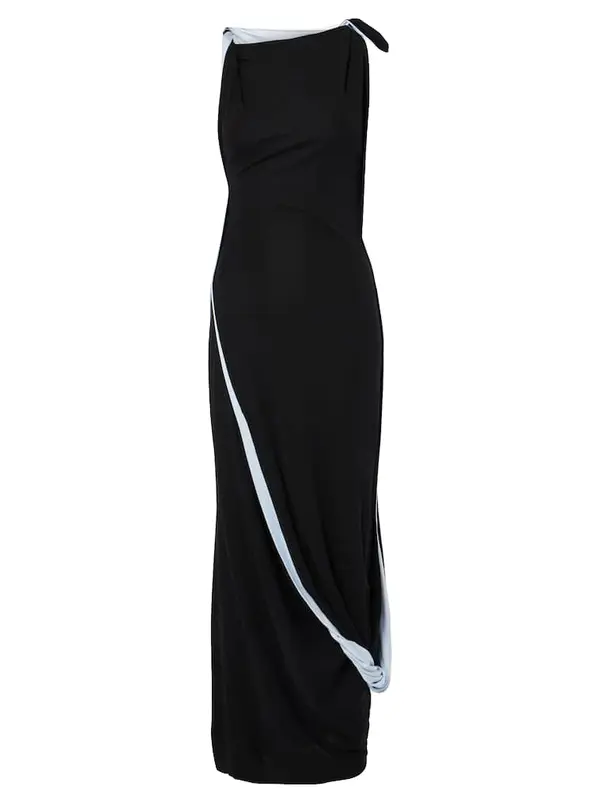 Victoria Beckham Asymmetric Draped Dress - Black