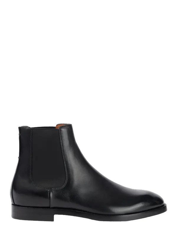 Zegna Leather Chelsea Boots - Black