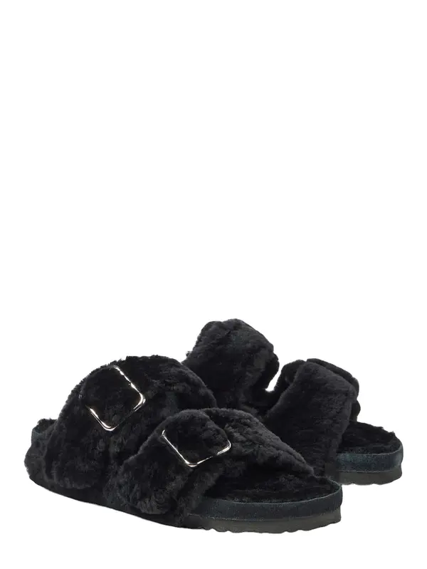 BIRKENSTOCK Arizona Shearling Sandals - Black