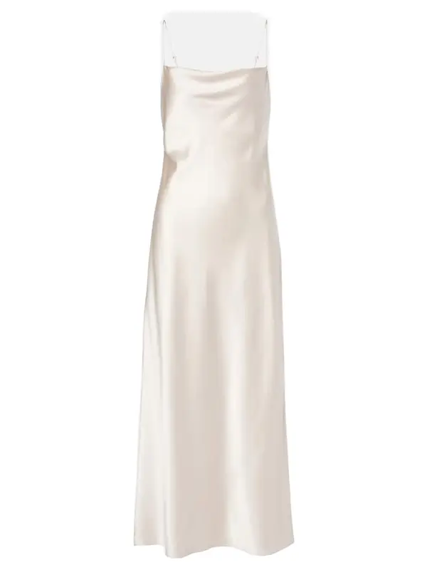 Dorothee Schumacher Sense Of Shine Draped Silk-blend Slip Dress - White