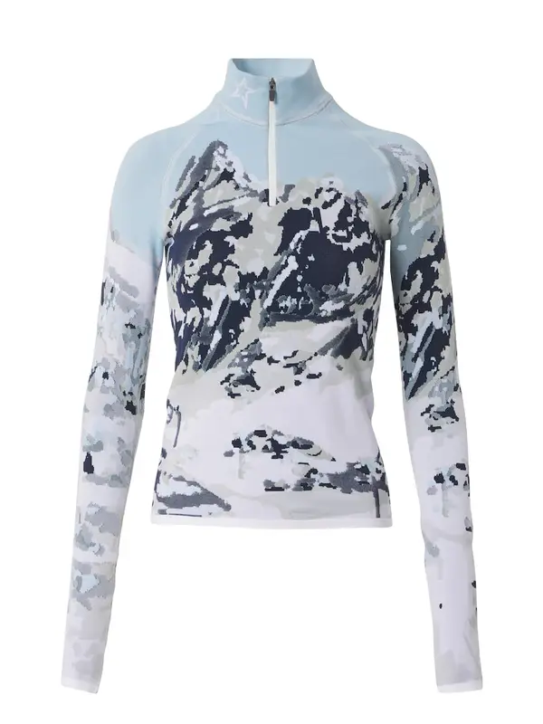 Perfect Moment Jacquard Half-zip Ski Top - Multicoloured