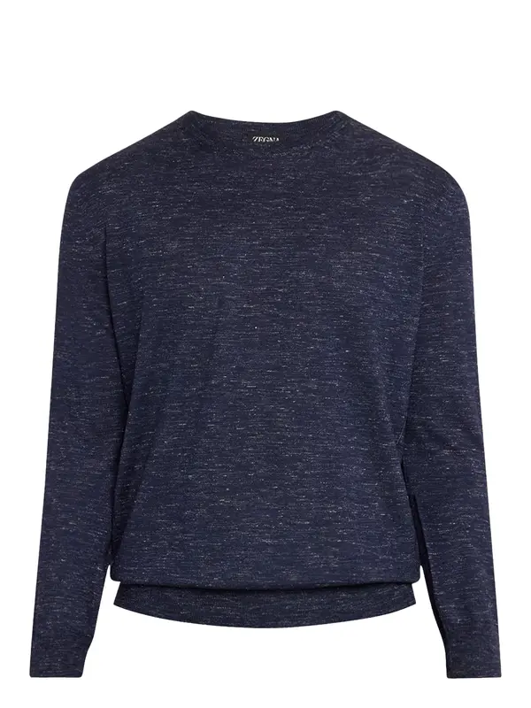 Zegna Cashmere, Silk, And Linen Crewneck Pullover Sweater - Md Prp Sld