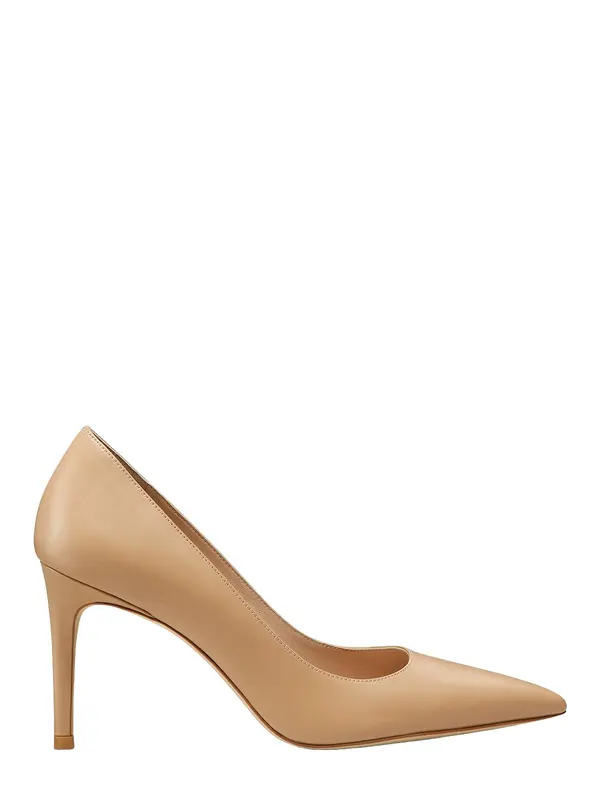 STUART WEITZMAN Power 85 Leather Pumps - Adobe