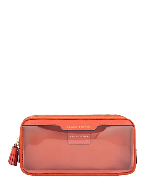 ANYA HINDMARCH Logo-jacquard Nylon Pouch - Burnt Sienna