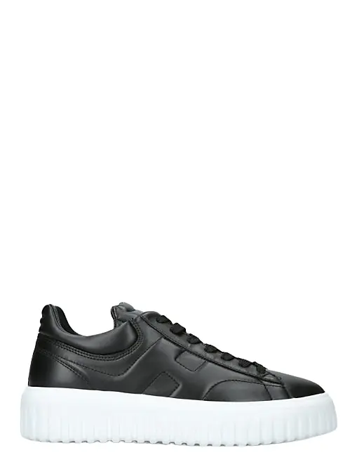 Hogan H-stripes Leather Low-top Trainers - Blk/white