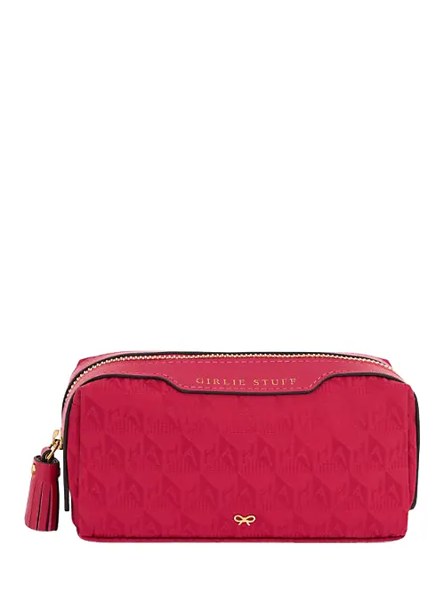 ANYA HINDMARCH Logo-jacquard Nylon Pouch - Magenta