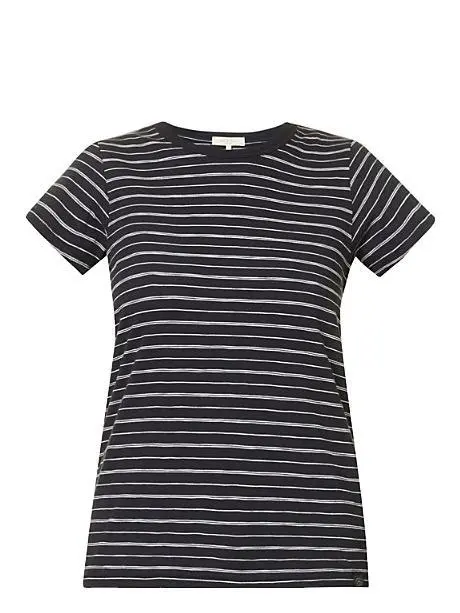 Rag & Bone Striped Cotton T-shirt - Blackmult