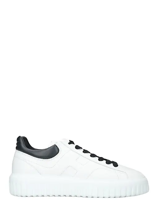 Hogan H-stripes Branded Leather Low-top Trainers - White/blk