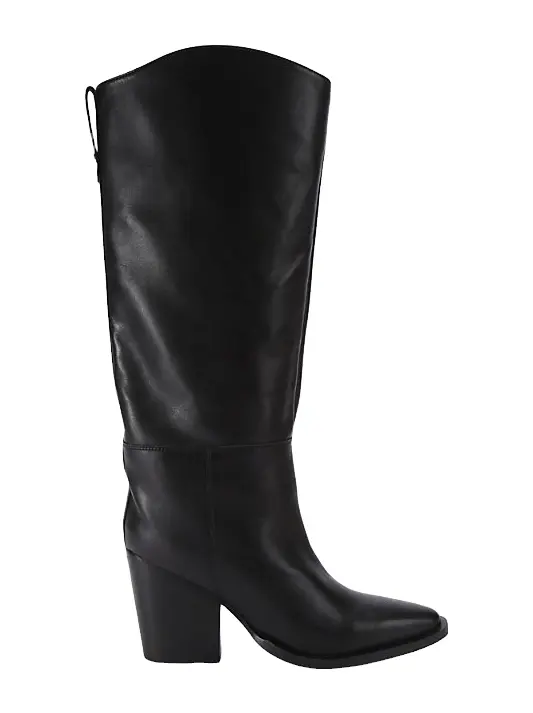 Carvela Reign Pointed-toe Leather Knee-high Boots - Black