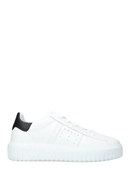 Hogan H-stripes Logo-print Leather Low-top Trainers - White