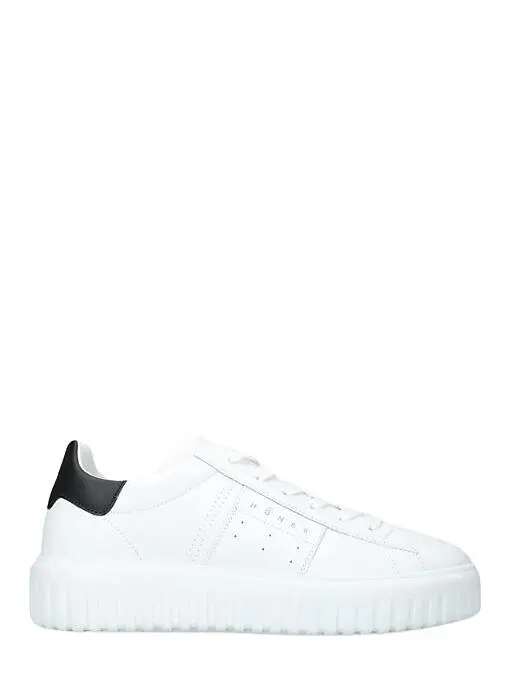 Hogan H-stripes Logo-print Leather Low-top Trainers - White