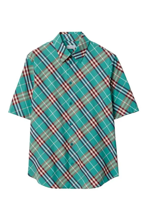 Burberry Relaxed Fit Check Cotton Shirt - Atom Blue