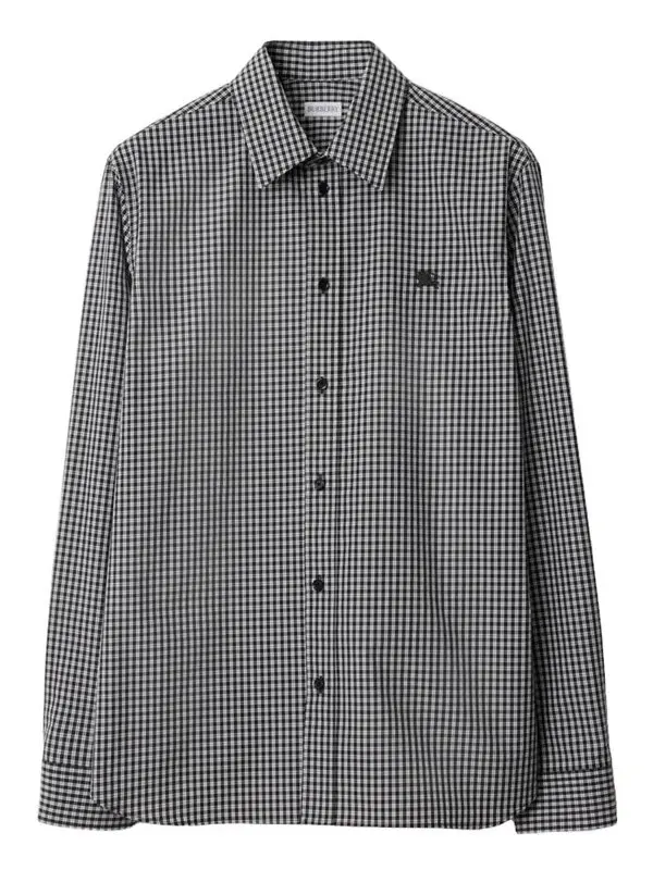 Burberry Relaxed Fit Check Cotton Shirt - Black/white