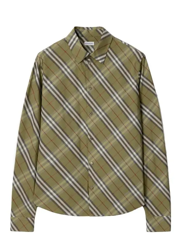 Burberry Relaxed Fit Check Cotton Shirt - Glade Green