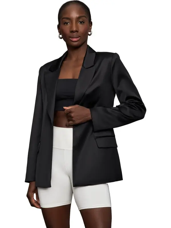 Carbon38 Satin Blazer - Black
