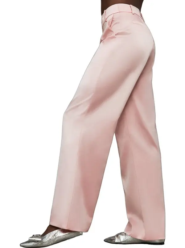 Carbon38 Satin Straight Leg Pant - Blush