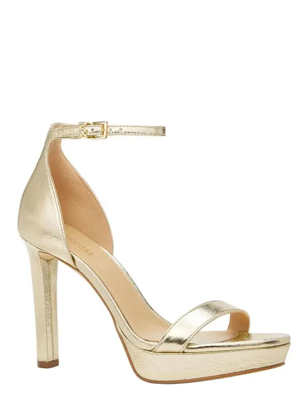 Michael Kors Margot Metallic Platform Sandals - Gold