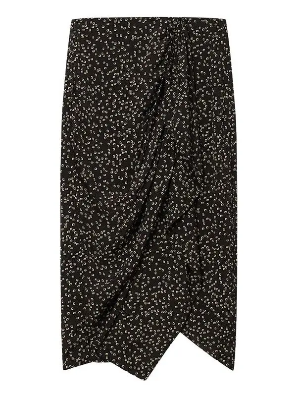 MARANT ETOILE Zaine Printed Skirt - Black