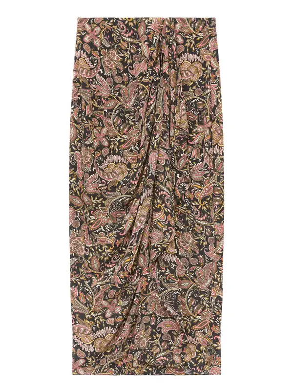 MARANT ETOILE Zaine Printed Skirt - Black/ochre