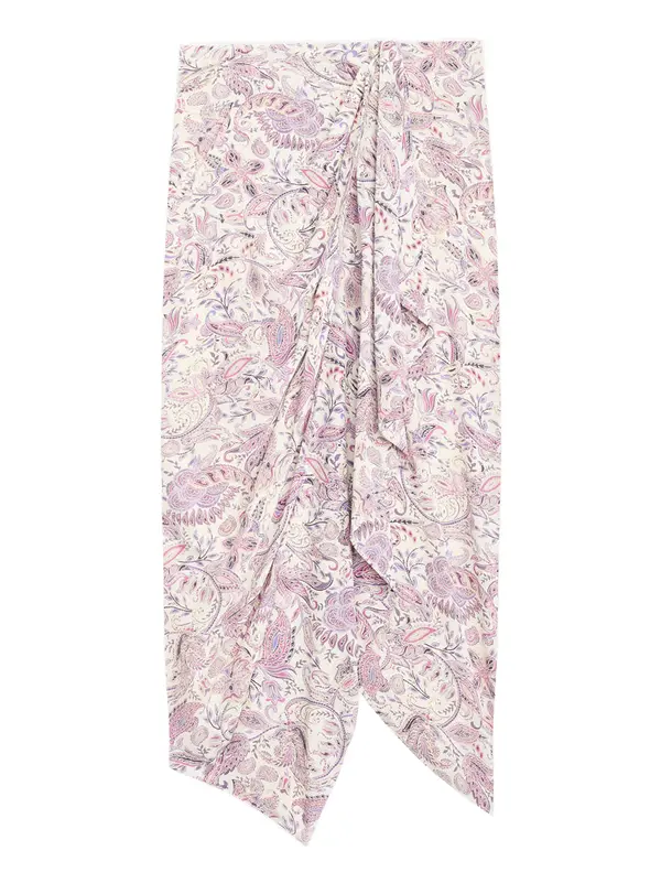 MARANT ETOILE Zaine Printed Skirt - Ecru/purple