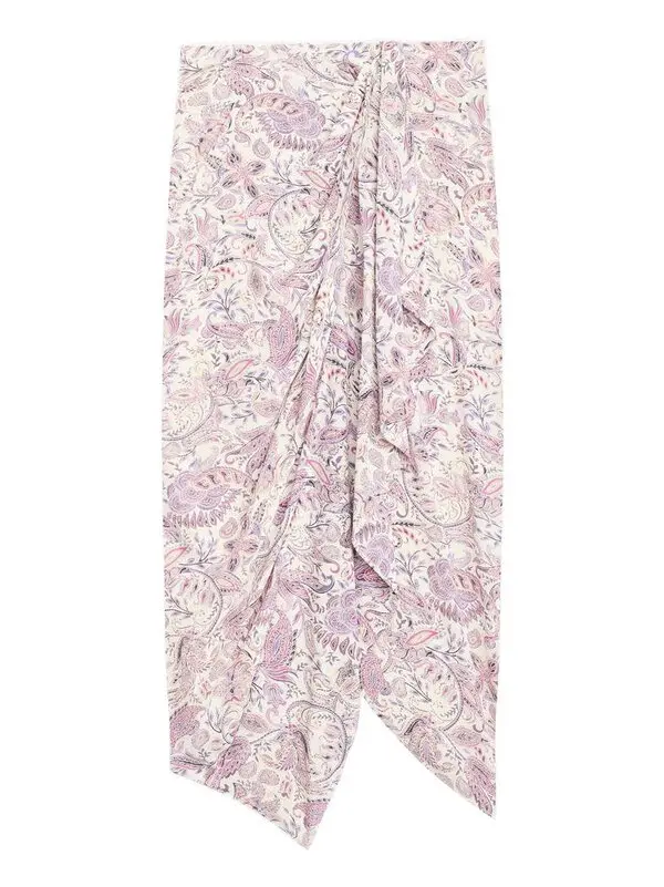 MARANT ETOILE Zaine Printed Skirt - Ecru/purple