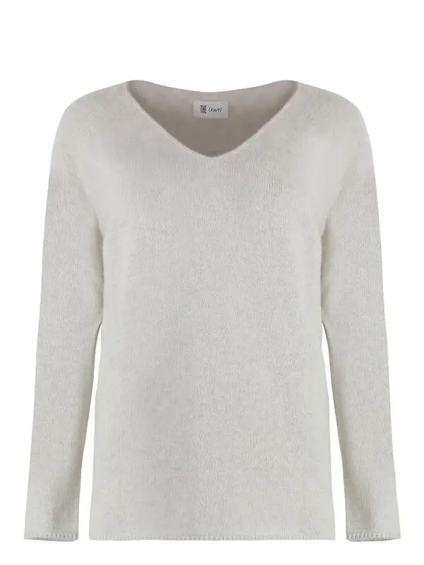 THE (ALPHABET) Cashmere Blend Pullover - Grey