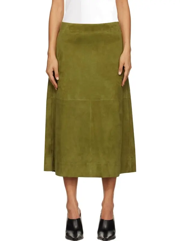 bottega veneta - Full Grain Suede Midi Skirt