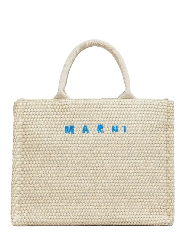 Marni Small Raffia Tote Bag - Neutrals