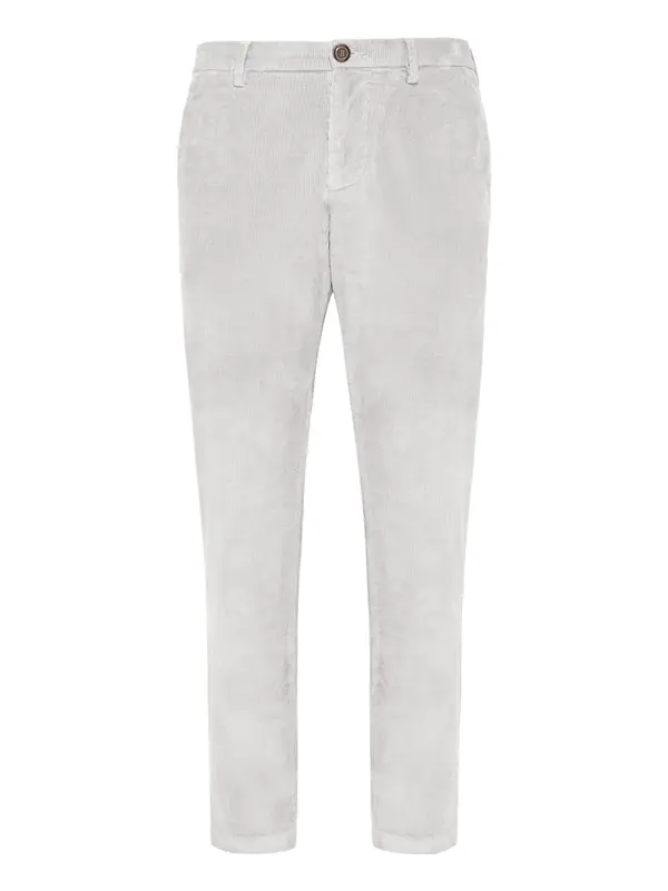 Boggi Milano Stretch Velvet Corduroy Trousers - Grey
