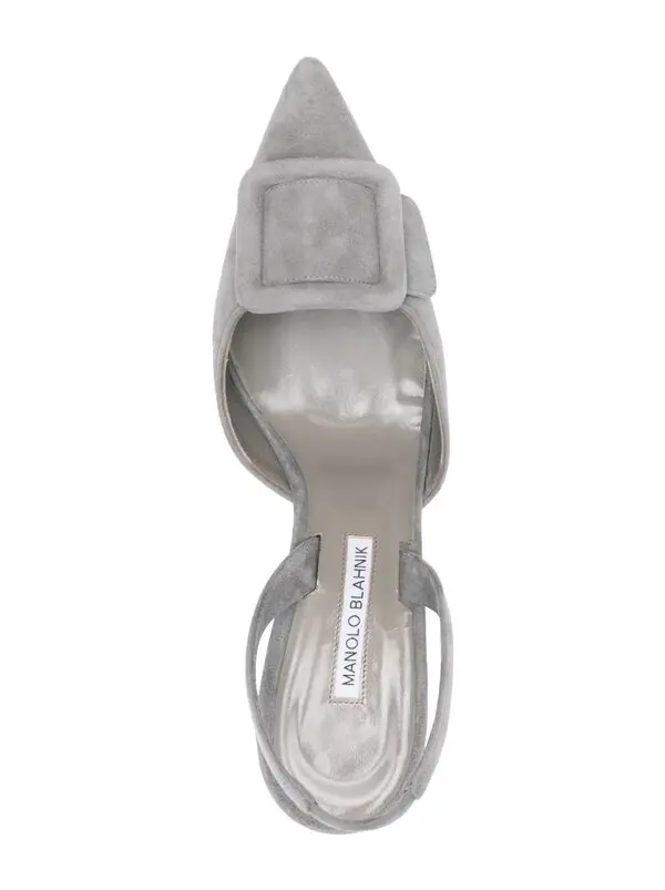 Manolo Blahnik 70mm Maysli Suede Pumps - Grey