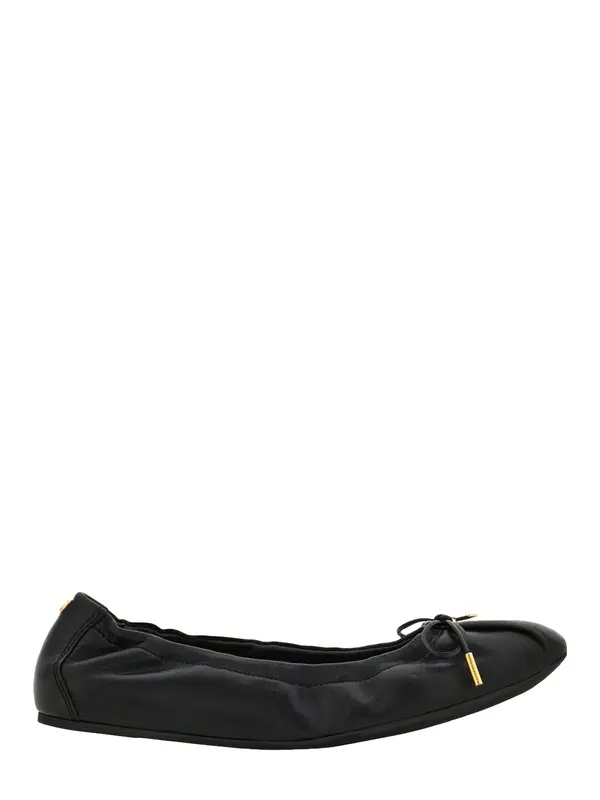 FERRAGAMO Leather Ballerina Shoes - Black
