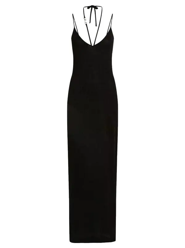 Karl Lagerfeld Dna Shine Halterneck Dress - Black