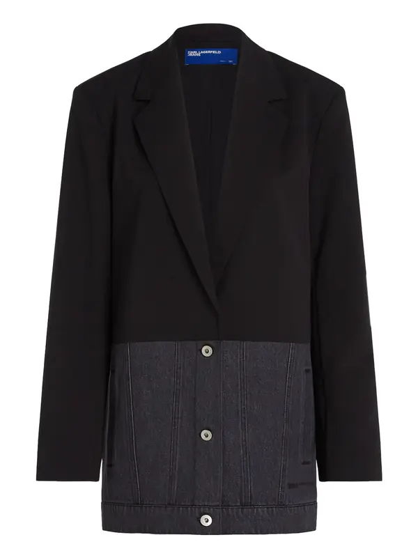 Karl Lagerfeld Mixed-material Blazer - Black