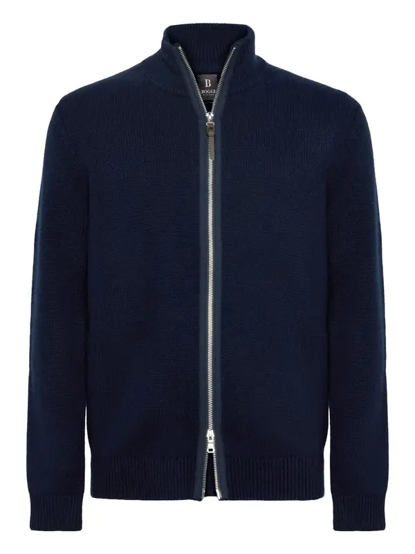 Boggi Milano Cashmere Full Zip Jumper - Blue