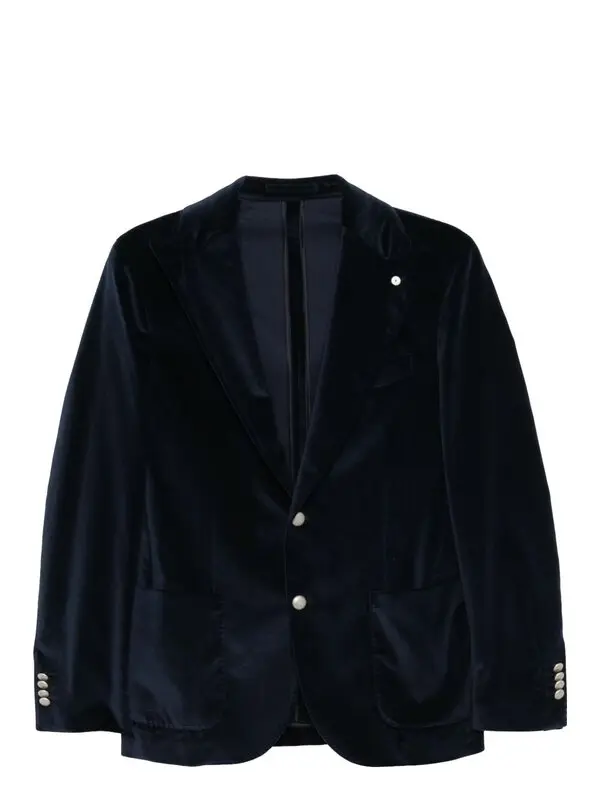 LUIGI BIANCHI MANTOVA Velvet Blazer - Blue