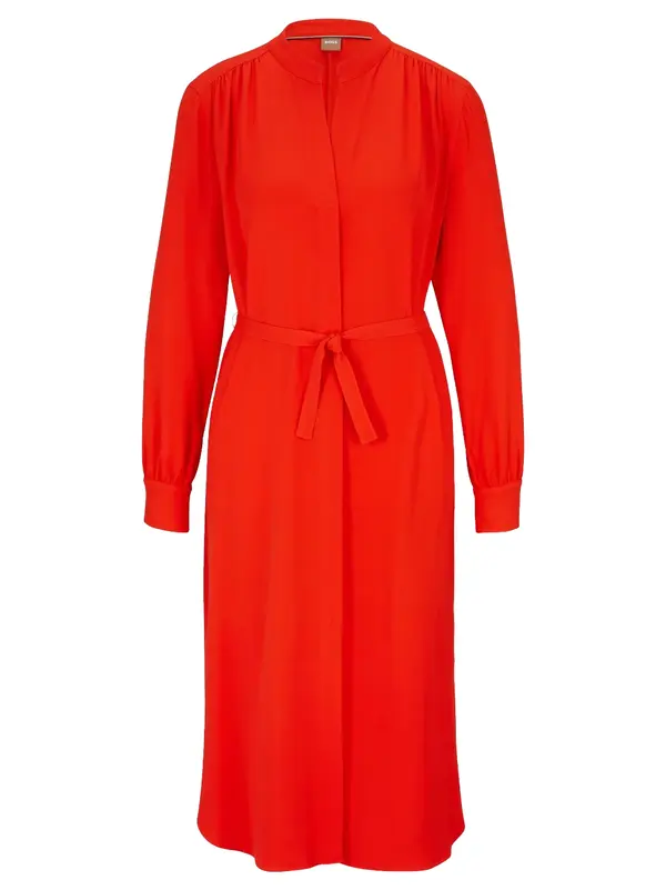 Hugo Boss Tied-waist Shirtdress - Orange
