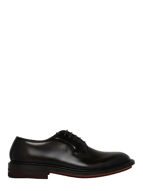 FABI Lace-up Leather Derby Shoes - Brown