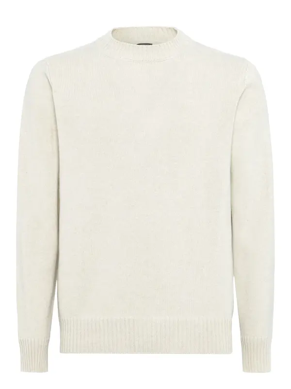 Boggi Milano Crew-neck Cashmere Sweater - White
